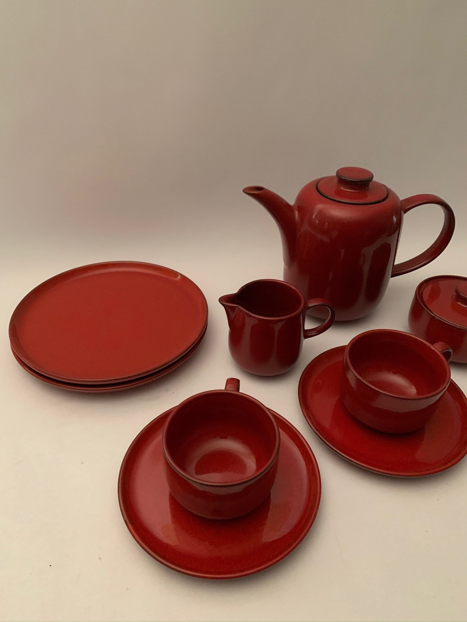 Vintage Red Melitta Germany Ceracron Tea or Coffee Set, 1960’s Mid ...