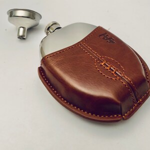 Bacardi Santa Teresa Hip Flask / Mirrored Flagon With Leather Sleeve ...