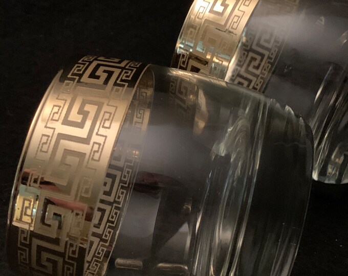 Gold Greek Key Low-ball Bourbon, Whiskey, Scotch Rocks Glasses / Greek ...