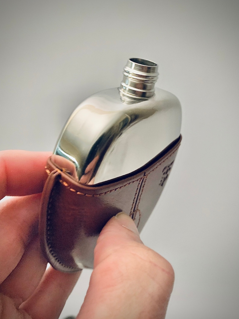 Bacardi Santa Teresa Hip Flask / Mirrored Flagon With Leather - Etsy