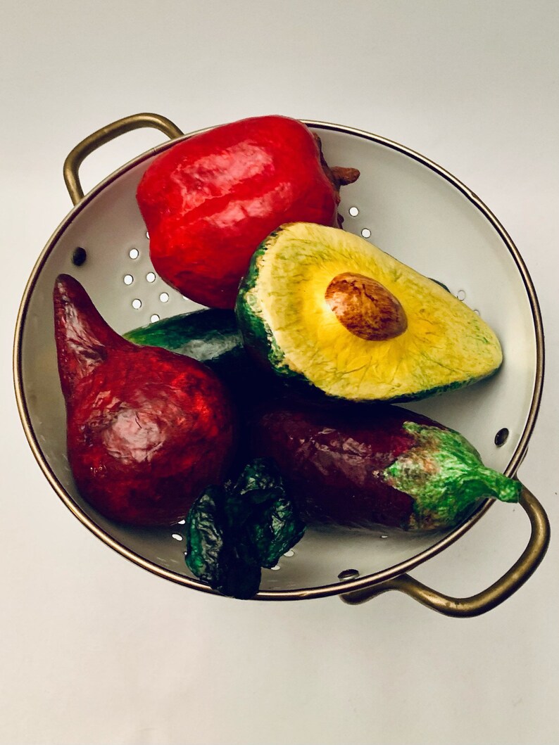 Vintage Hand Painted Paper Mache Vegetables Set of 5 - Etsy