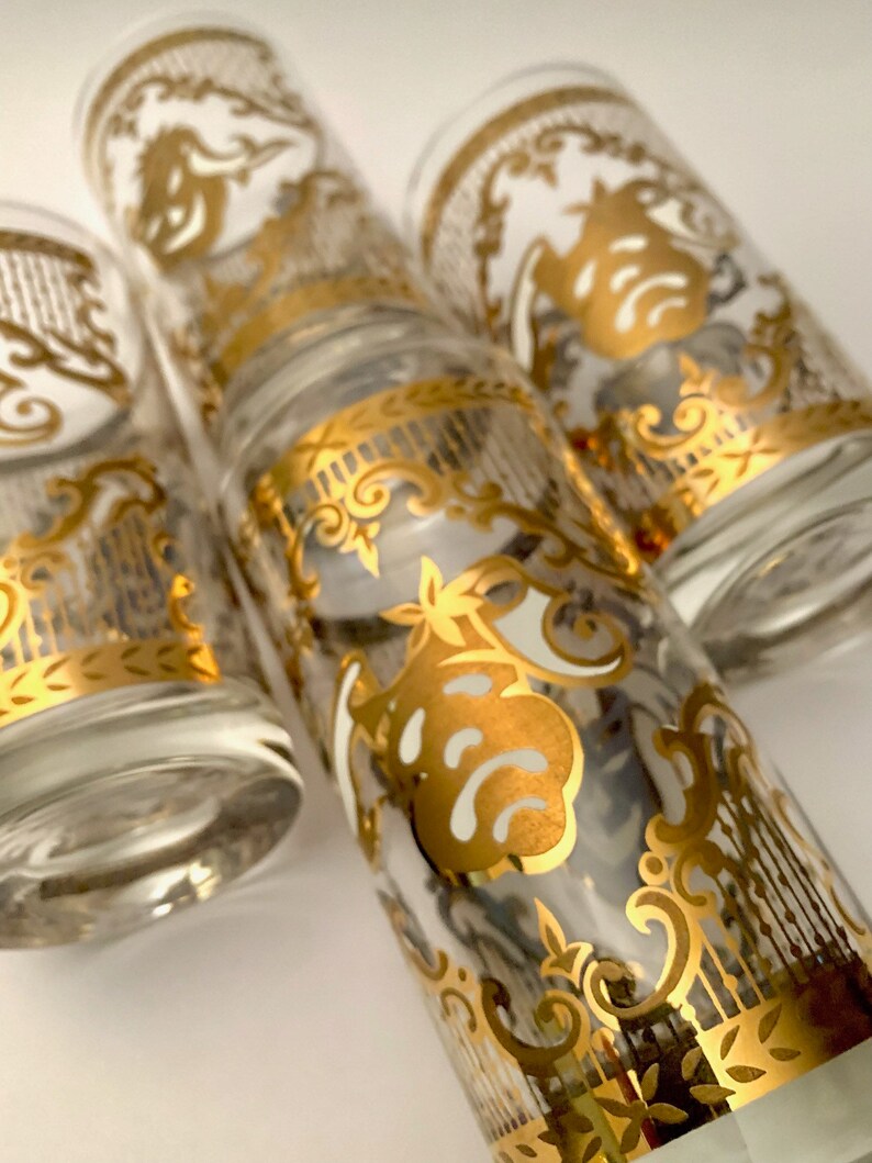 Vintage 22kt Comedy & Tragedy Theatre Mask Cocktail Highball - Etsy