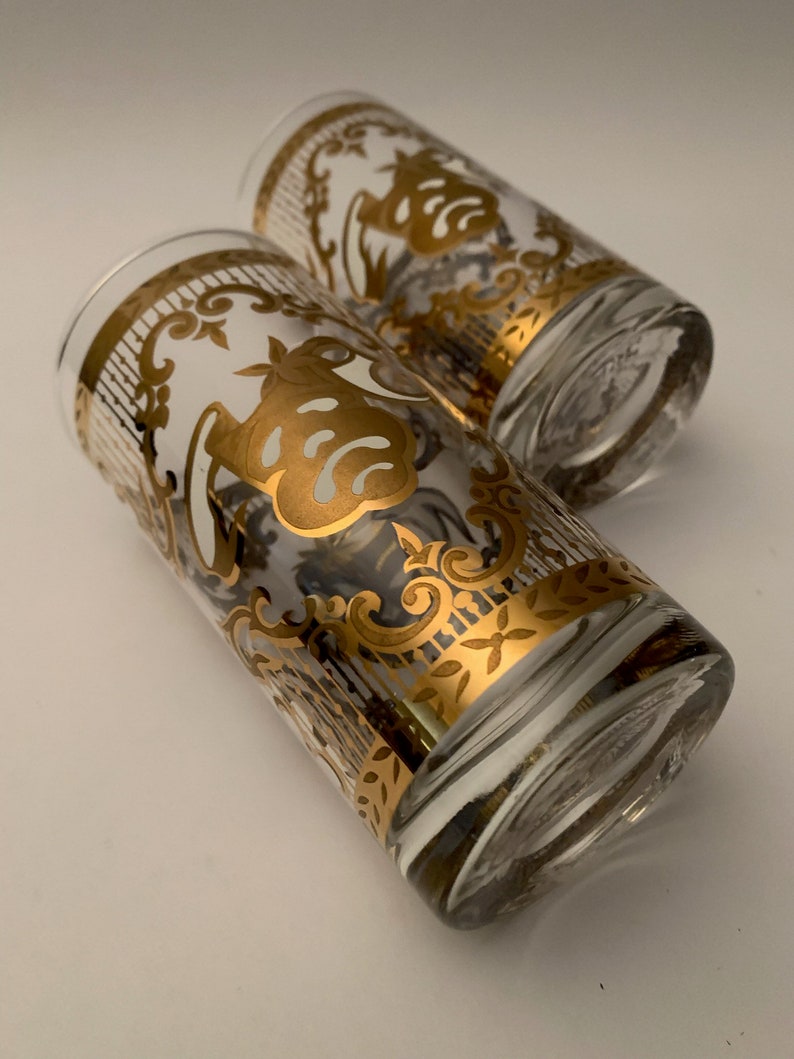 Vintage 22kt Comedy & Tragedy Theatre Mask Cocktail Highball - Etsy