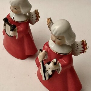 Vintage Handpainted Christmas Angel Figurines Playing Musical ...