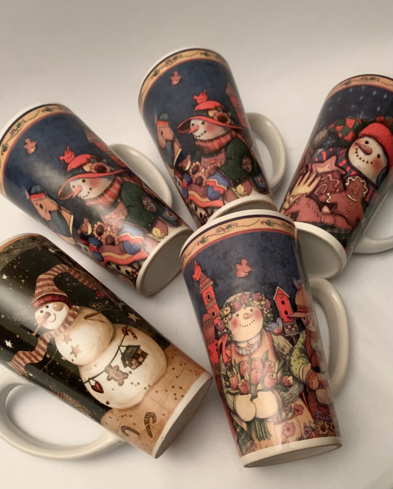 Becca Barton Coffee Latte Mugs Holiday Christmas Winter Cups - Etsy