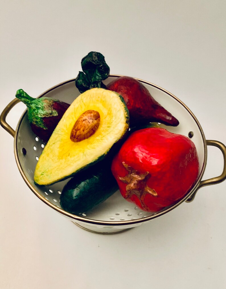 Vintage Hand Painted Paper Mache Vegetables Set of 5 - Etsy