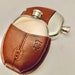Bacardi Santa Teresa Hip Flask / Mirrored Flagon With Leather Sleeve ...