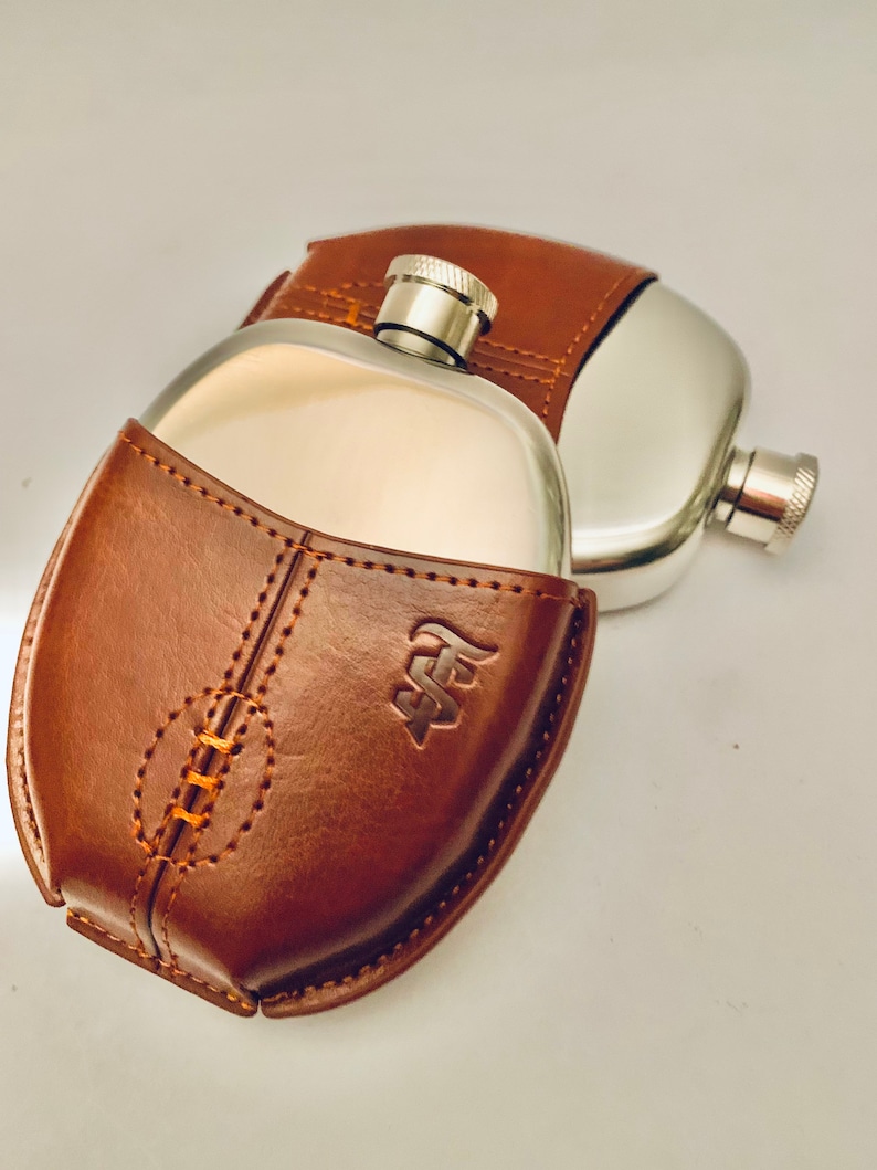 Bacardi Santa Teresa Hip Flask / Mirrored Flagon With Leather - Etsy