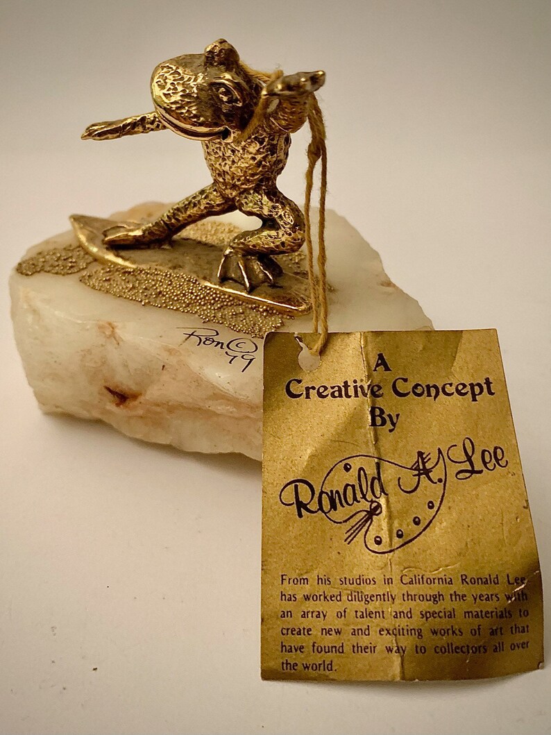 Vintage Ron Lee 1979 Signed Surfing Frog Sculpture - Etsy