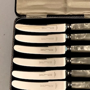 Vintage Francis Greaves & Sons Fruit Knives, Sheffield England, Pearl ...