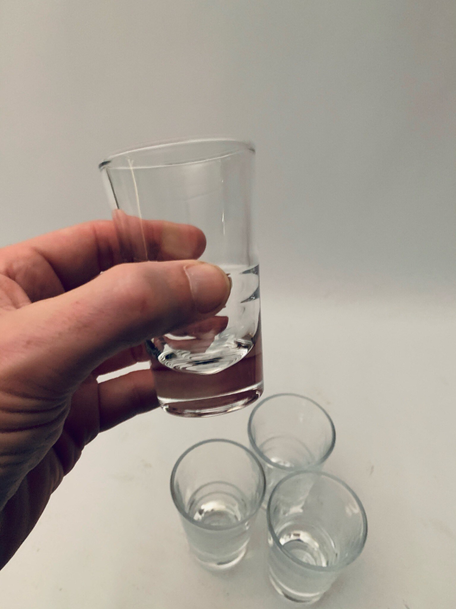 Vintage Heavy Clear Double Shot Glasses Set of 4 - Etsy