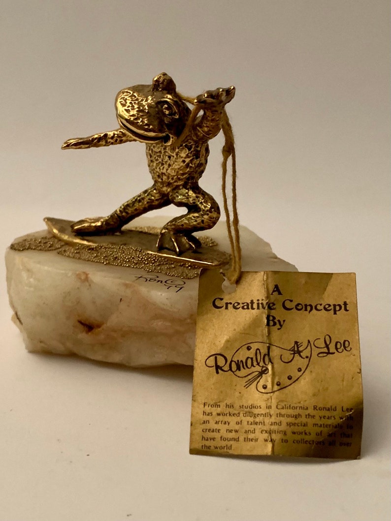 Vintage Ron Lee 1979 Signed Surfing Frog Sculpture - Etsy