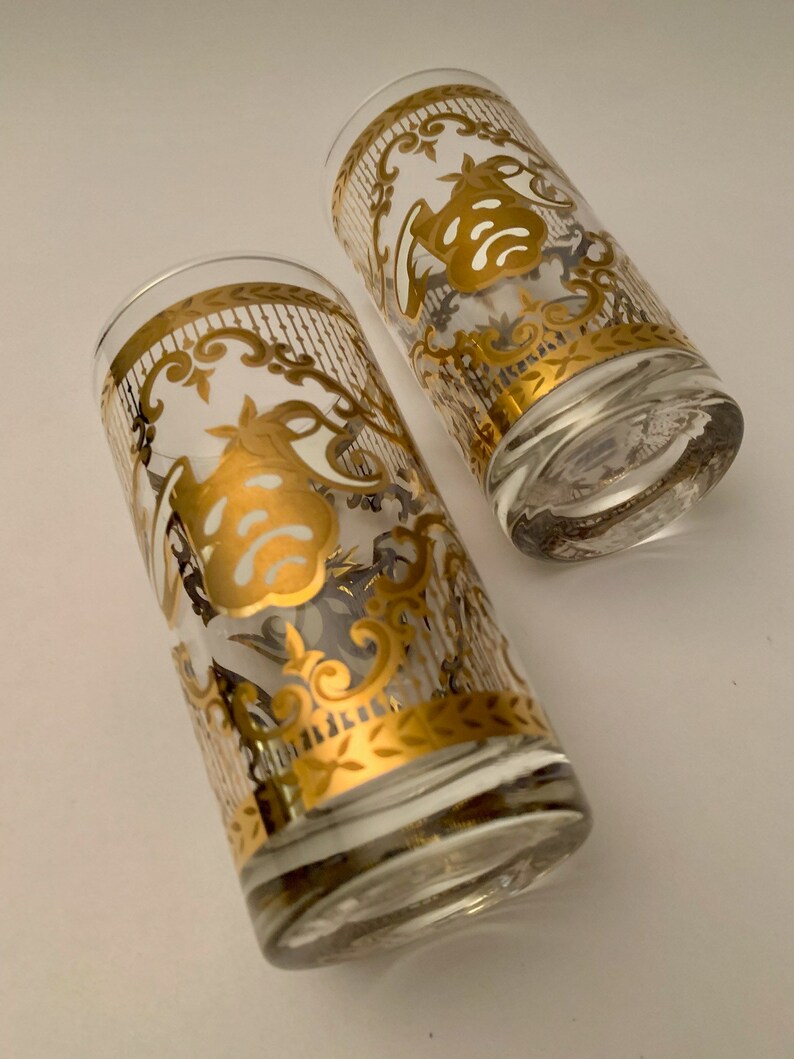 Vintage 22kt Comedy & Tragedy Theatre Mask Cocktail Highball - Etsy