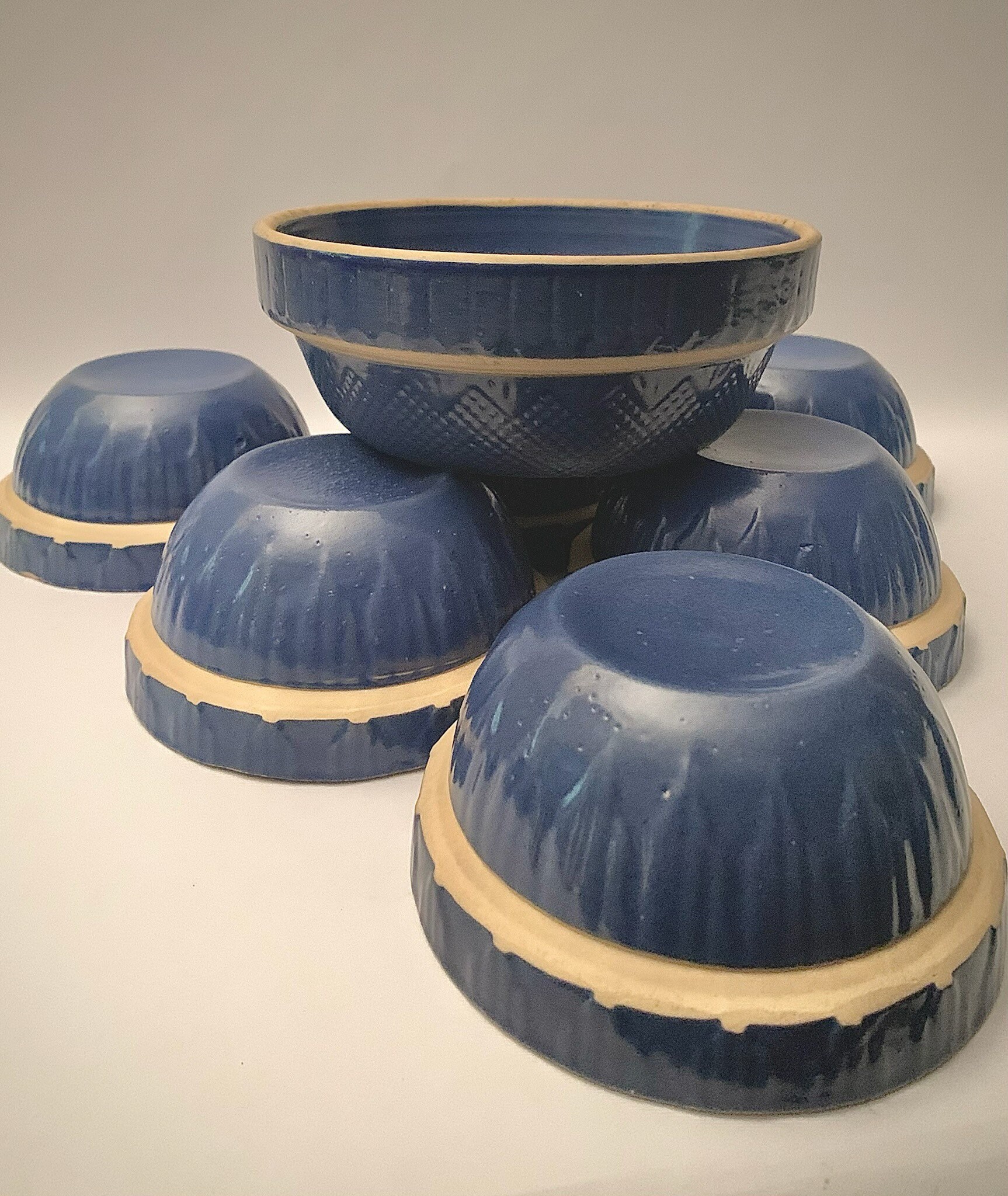 Rare Vintage Antique Blue Berry Bowl Set Dessert Bowl Set | Etsy