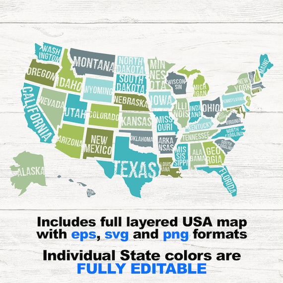 USA map svg USA state svg United States map svg file for Cricut ...