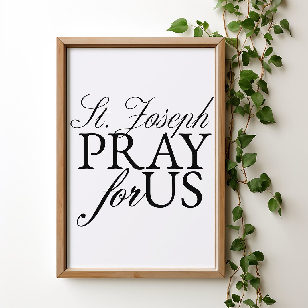 St Joseph Art, Pray for Us SVG, St Joseph Svg, Catholic SVG Design ...