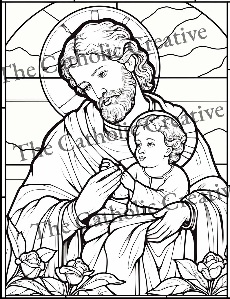 Holy Family Coloring Pages, Catholic Art (digital Download) - Etsy