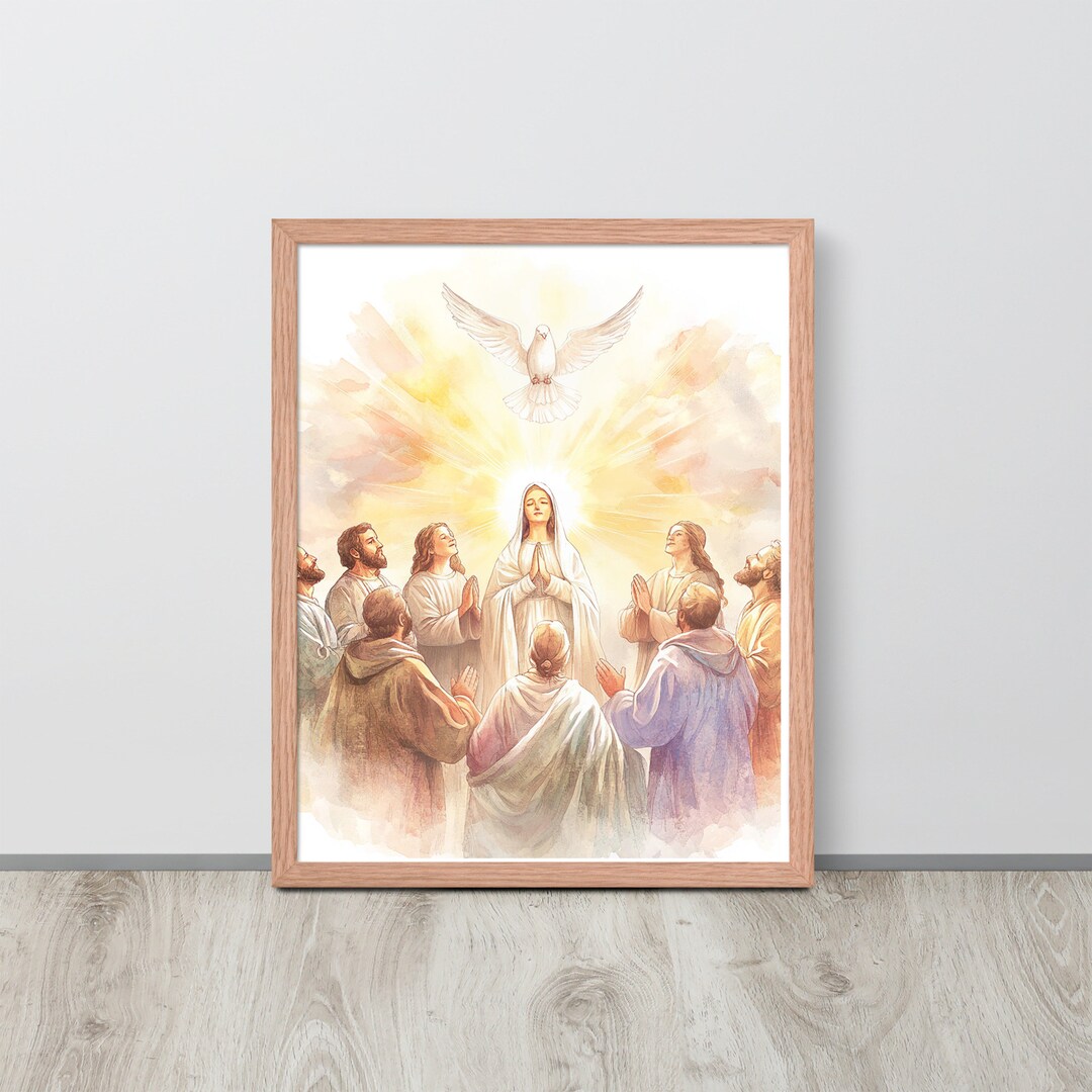 The Descent of the Holy Ghost Framed Print, 3rd Glorious Mystery ...