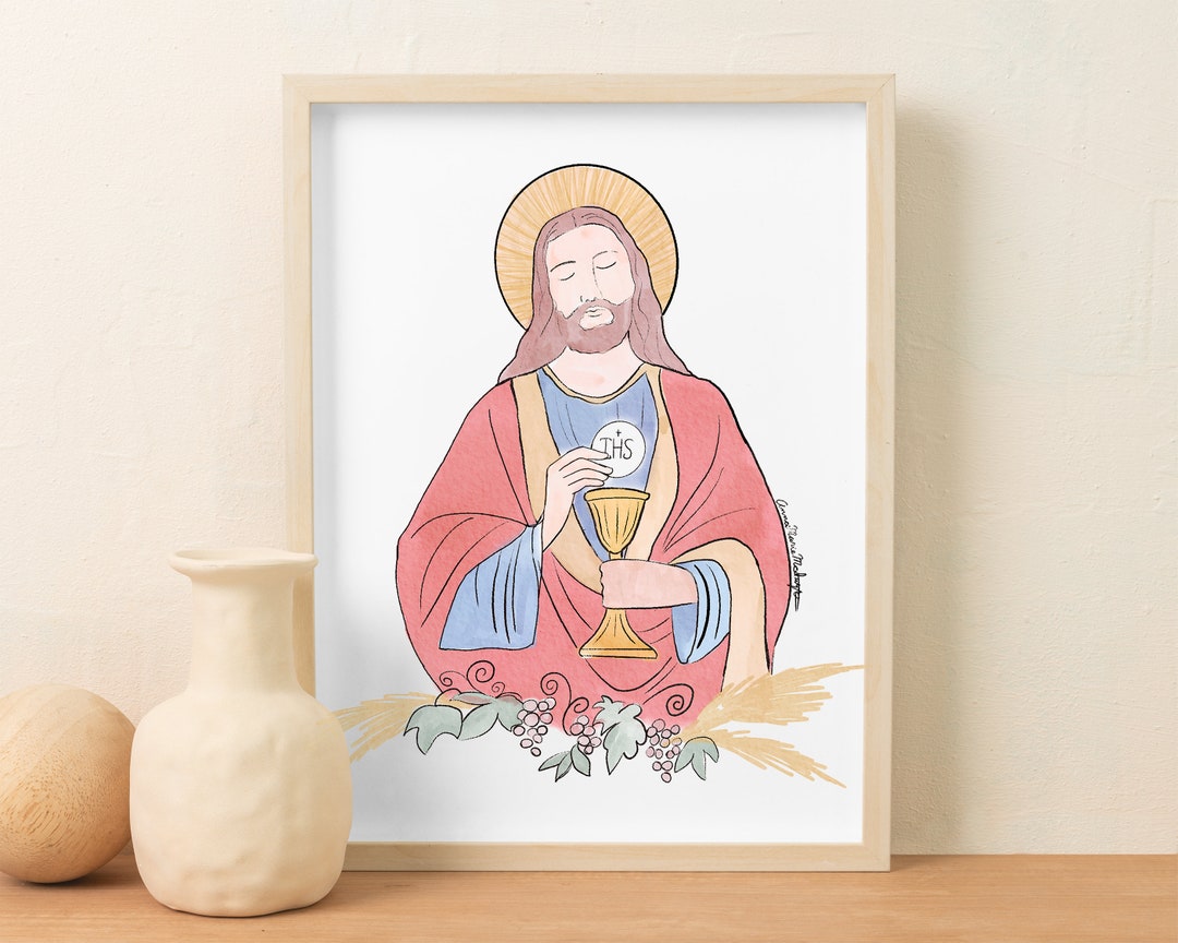 Hand-drawn Illustration, First Communion Illustration, Jesus Art, Jesus ...