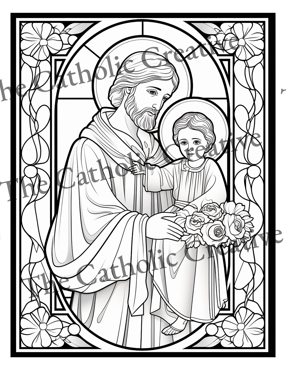 Holy Family Coloring Pages, Catholic Art (digital Download) - Etsy