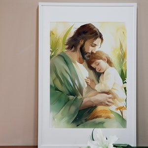 St Joseph Watercolor Art Printable, Catholic Saint, Catholic Saint ...