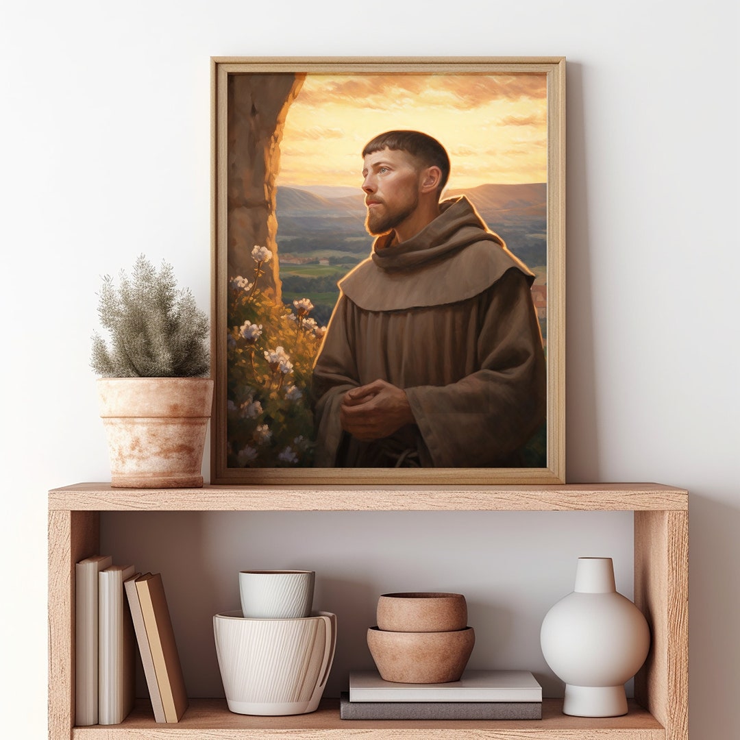 St Francis of Assisi, Digital Painting, Catholic Printable, DIGITAL ...