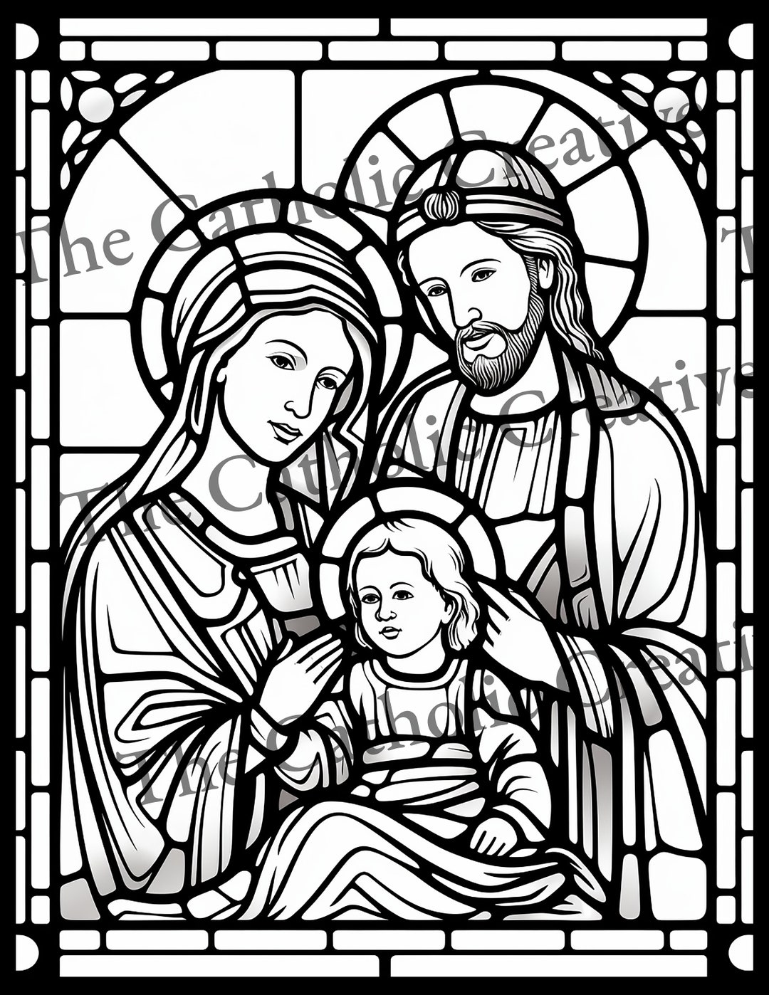 Catholic Coloring Pages, Set of 5 Holy Family Coloring Pages, Kids and ...
