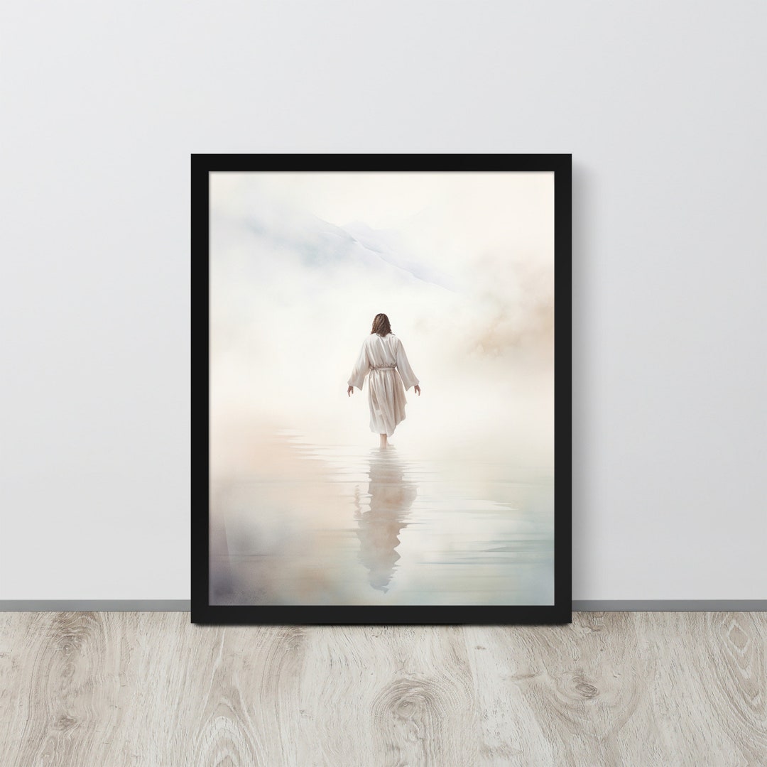 Jesus Walks on Water Wall Art | Christian Framed Print | Catholic Home ...