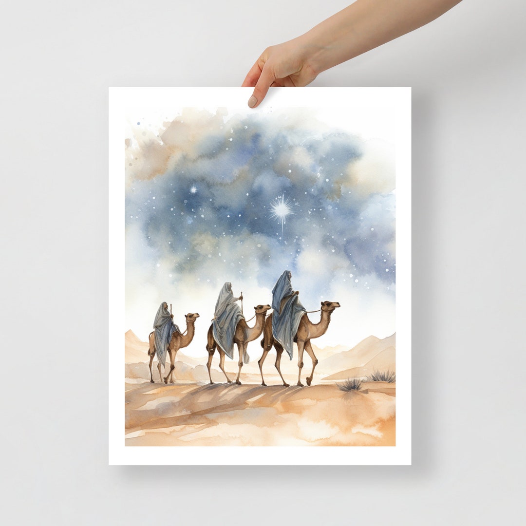 The Three Wisemen Framed Print, Christmas Art Print, Christian ...