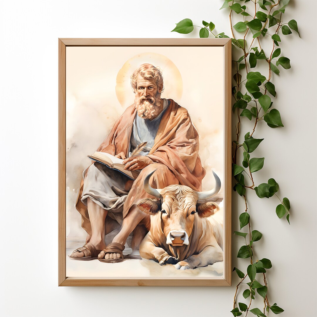 St Luke the Apostle Watercolor Print, Catholic Art (digital Download ...