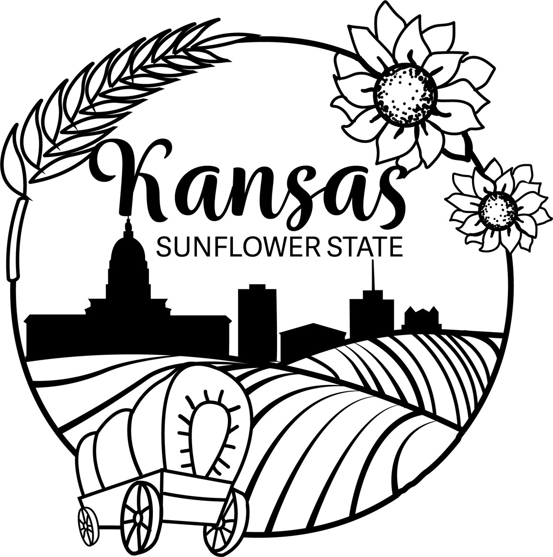 Digital Art Kansas Design Digital Download High Quality | Etsy