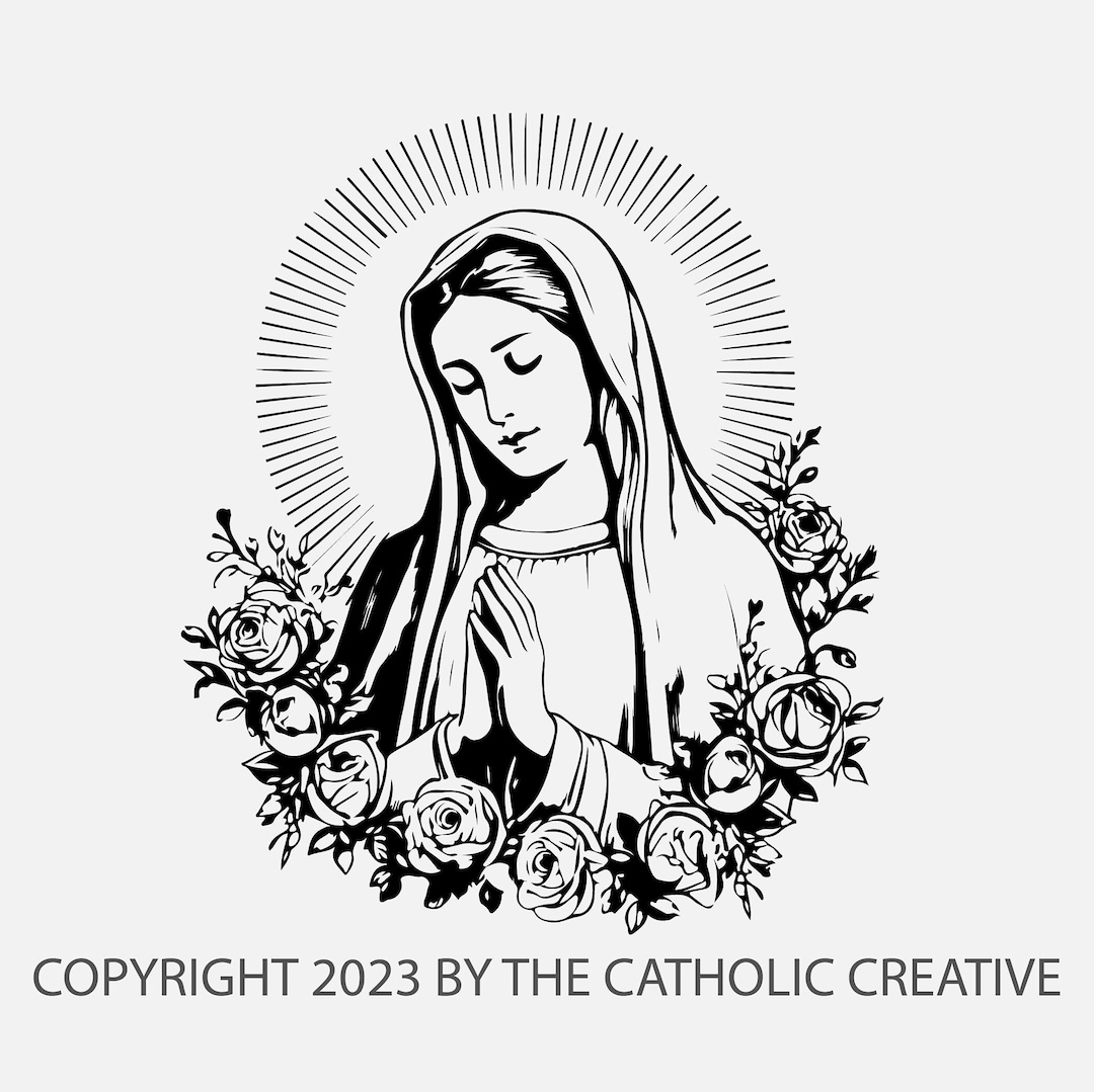 Hail Mary Prayer SVG – Catholic Cricut Cut File – Christian Clipart for ...