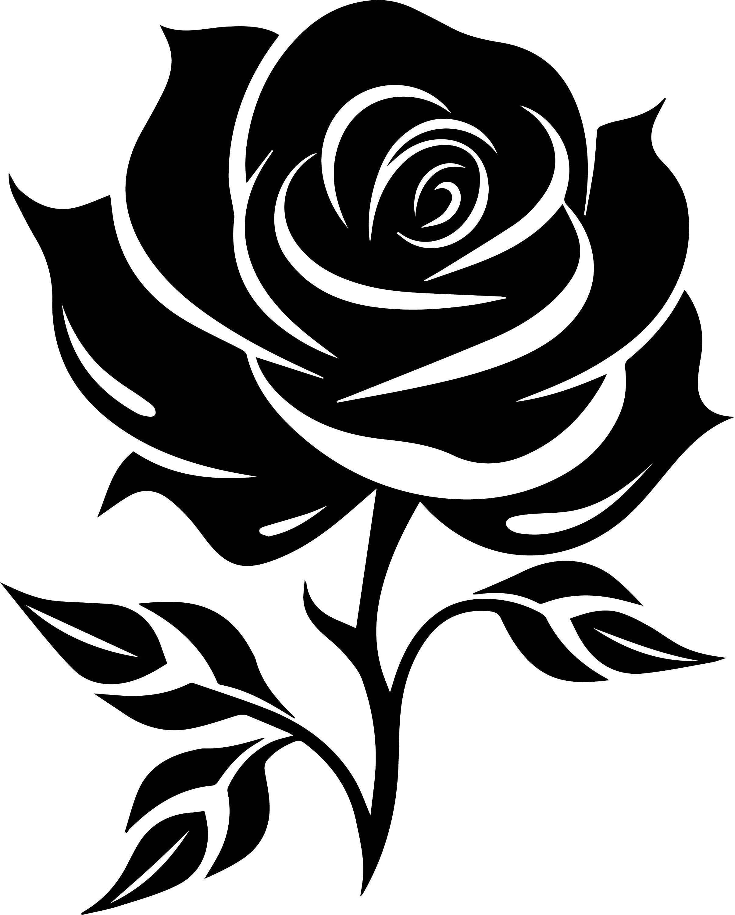 Rose SVG Flowers SVG Flower SVG Rose Silhouette Rose - Etsy