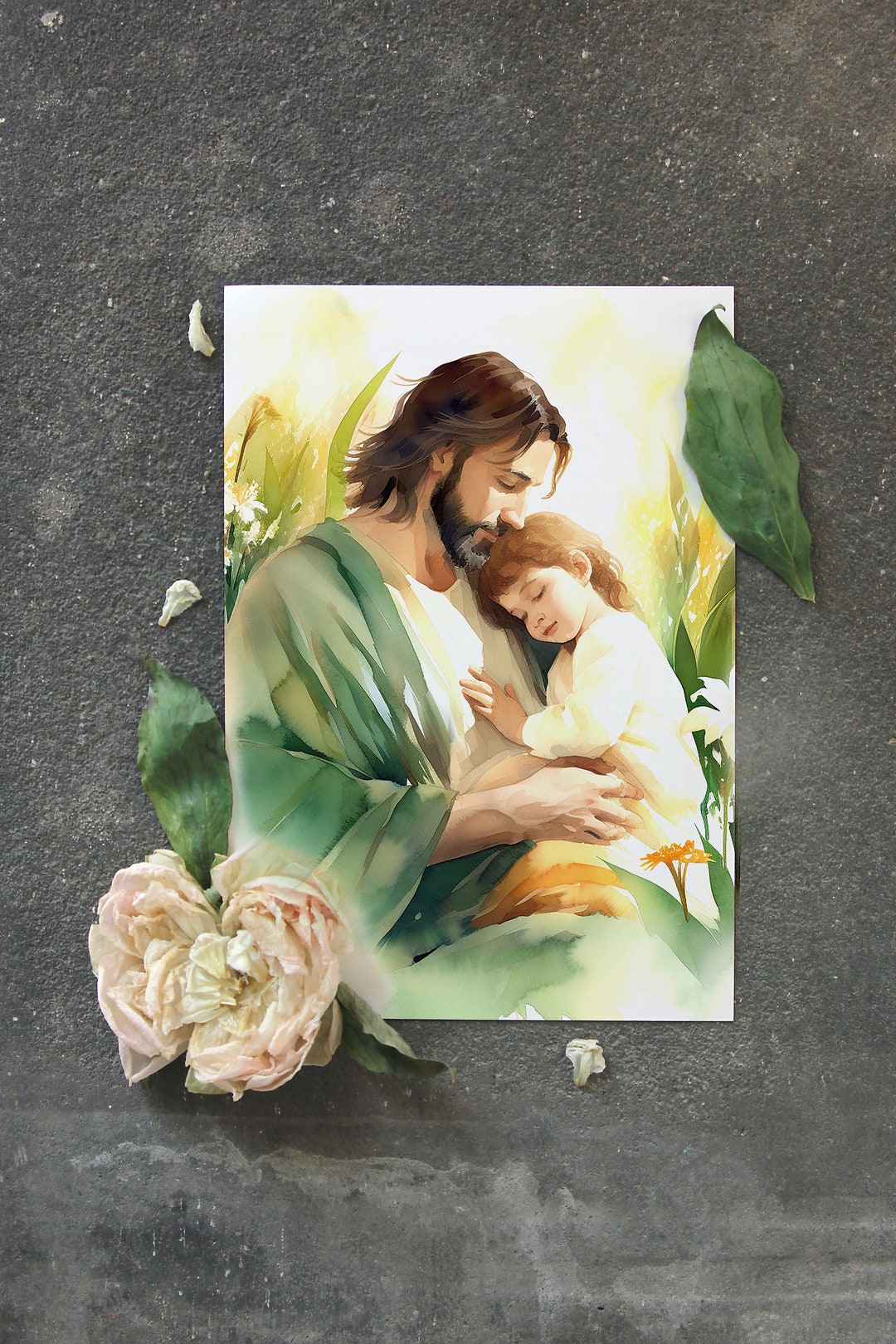 St Joseph Watercolor Art Printable, Catholic Saint, Catholic Saint ...