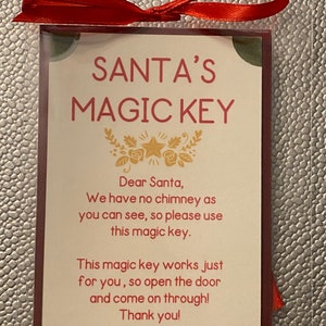 Handmade Magic Santa Key With Poem, Santa’s Magic Key, Magic Key No ...