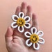 Loopy Daisy Flower Earrings/ Smile Flower Earrings/ Retro - Etsy