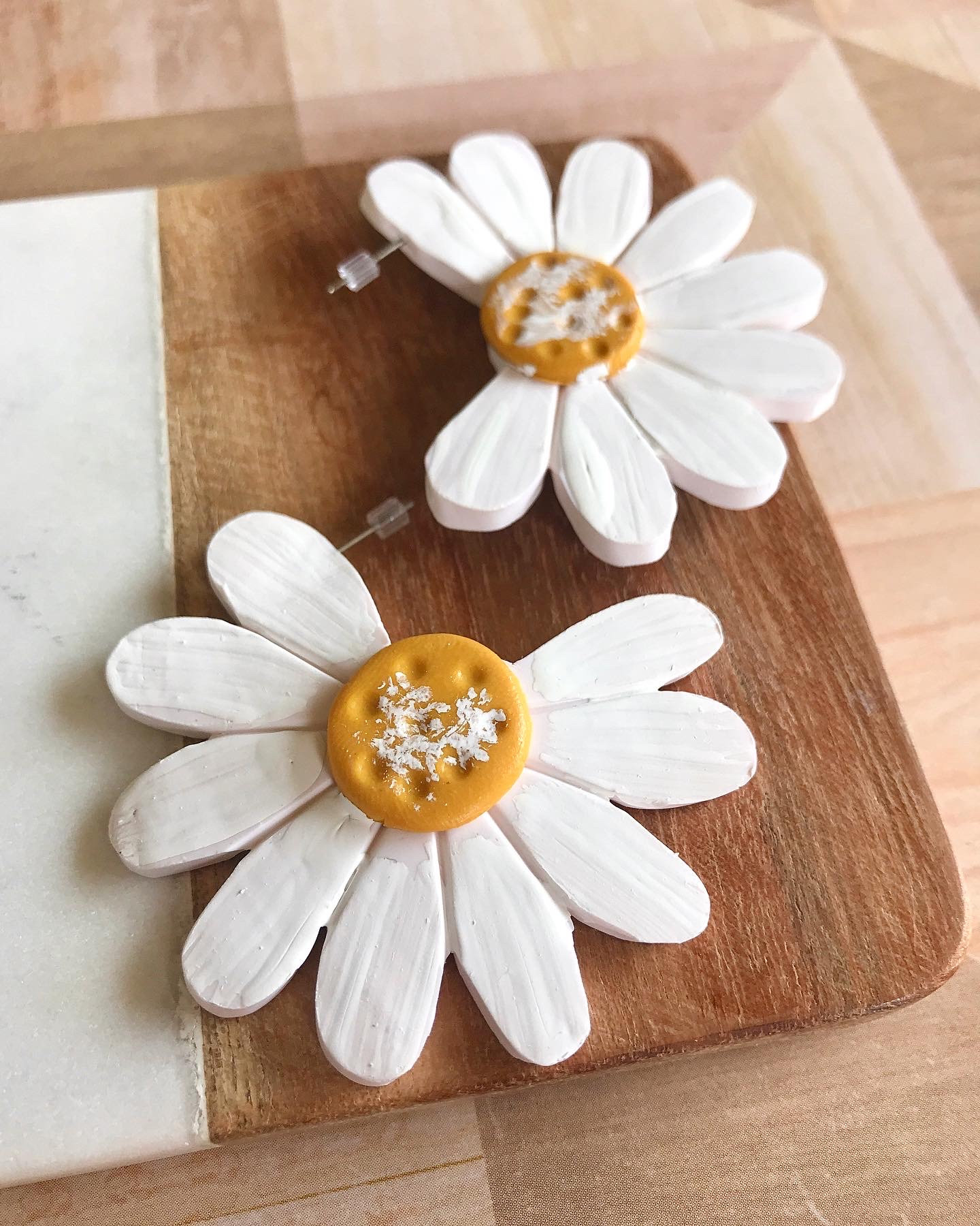 Daisy Hoop Earrings/ Daisy Jewelry/ Flower Hoop Earring/ Modern Hoop ...