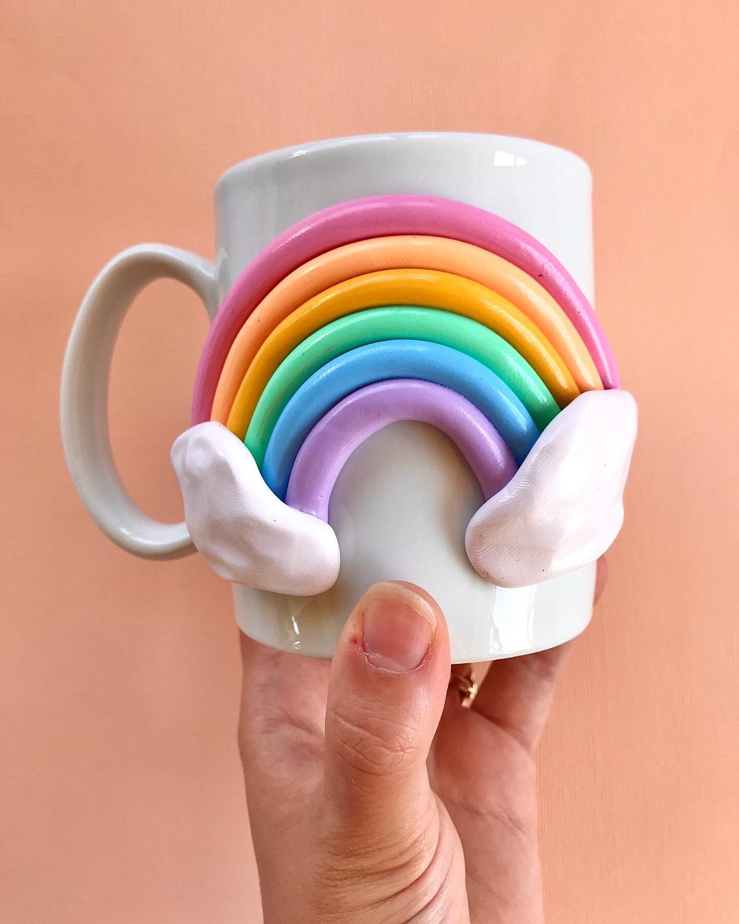 Colorful 3d Coffee Mug/ Handmade Ceramic Mug/ Rainbow Mug/ - Etsy Canada