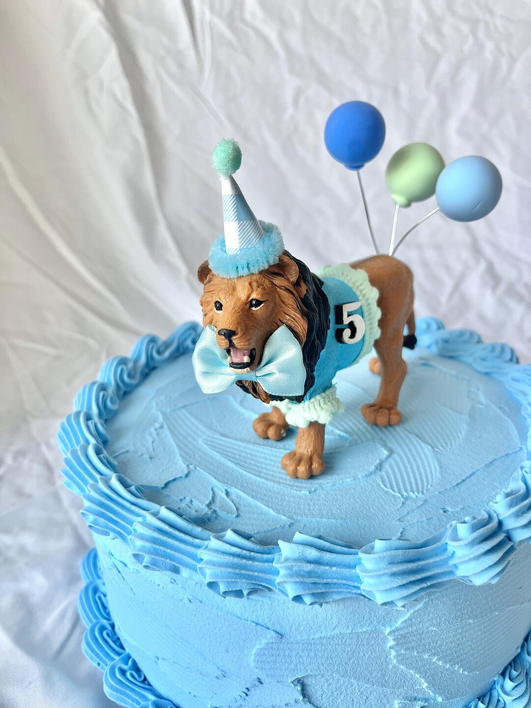 Blue Party Animal Cake Topper for Boy/ Safari Animal Birthday Cake ...
