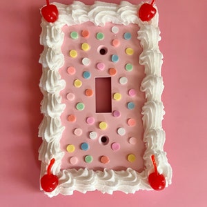Cake Light Switch Cover/ Food Decor/ Faux Cake Home Decor/ Square Light ...