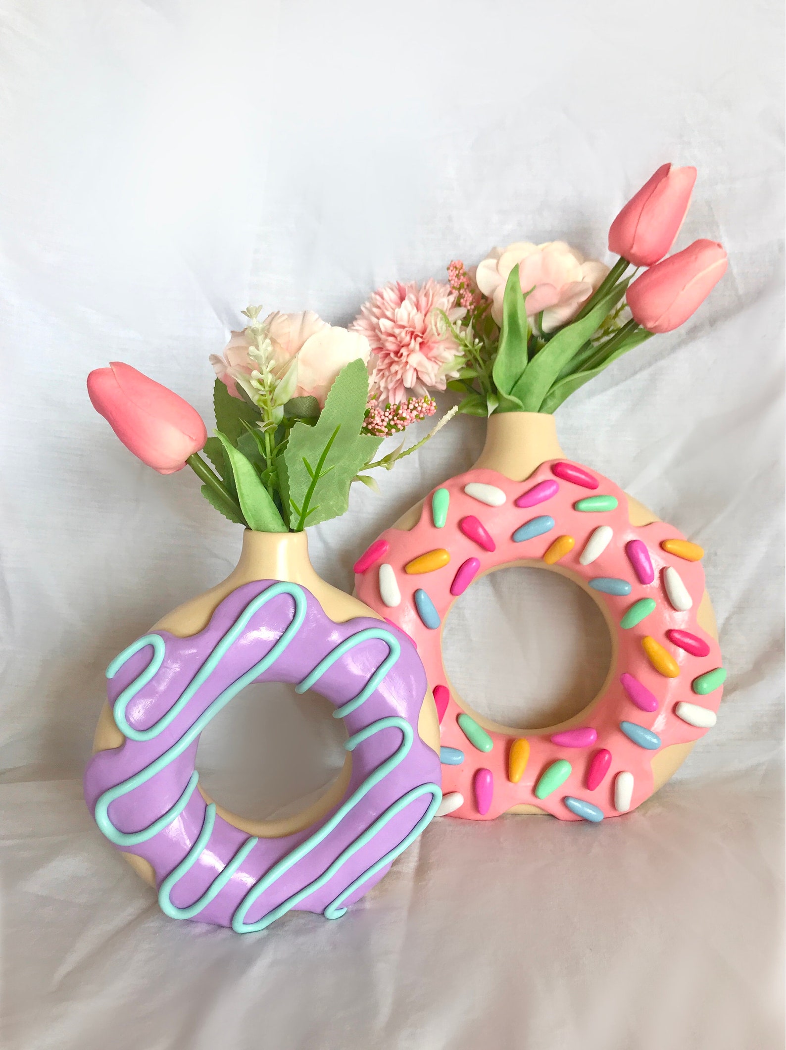 Donut Vase/ Doughnut Vase/ Cute Decor/ Colorful Home Decor/ Sprinkles ...