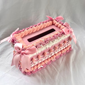 Cake Tissue Box/ Decorative Tissue Box Cover/ Vintage Cake Coquette ...