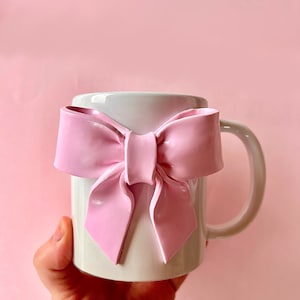 Coquette Pink Bow Mugs/ Cute Ceramic Mug/ Girly Pop Coffee Mug/ Bow ...