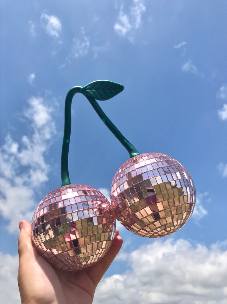 Disco Cherry Home Decor Sculpture/ Disco Ball Fruit/ Fruit Art - Etsy