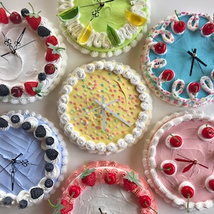 Cake Clock/ Decorative Wall Clock/ Y2k Aesthetic Home Decor/ Cute Cake ...