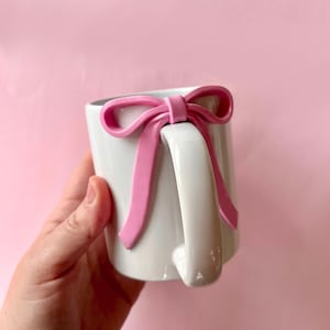 Coquette Pink Bow Mugs/ Cute Ceramic Mug/ Girly Pop Coffee Mug/ Bow ...