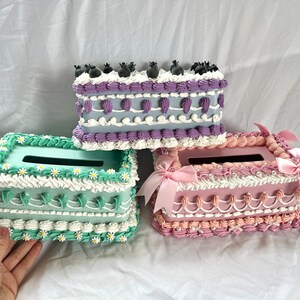 Cake Tissue Box/ Decorative Tissue Box Cover/ Vintage Cake Coquette ...