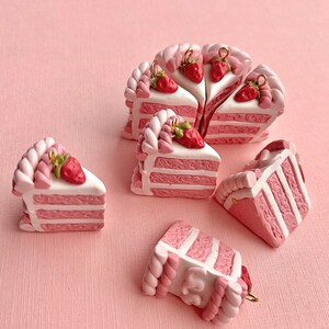 Pink Strawberry Cake Earrings: Polymer Clay Kawaii Jewelry - Etsy