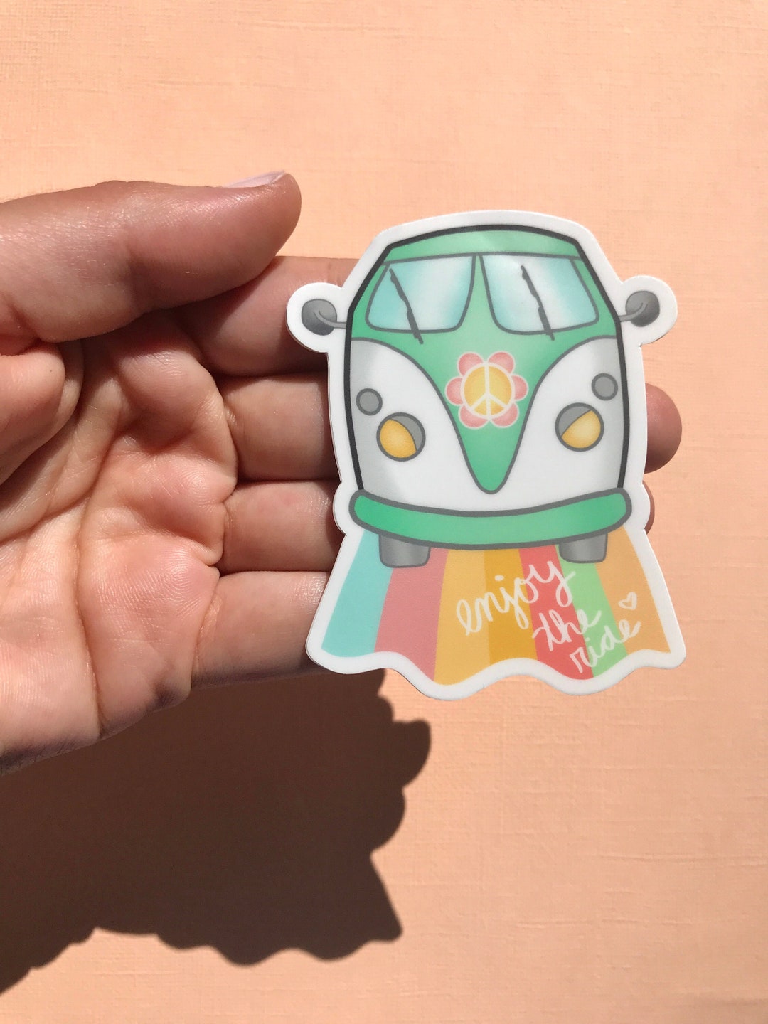 Enjoy the Ride Travel Sticker/ Hippie Van Sticker/ Retro Van Art ...