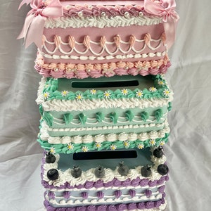 Cake Tissue Box/ Decorative Tissue Box Cover/ Vintage Cake Coquette ...